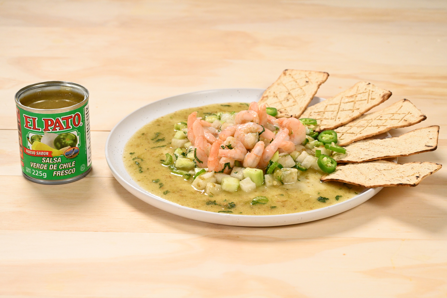 Ceviche de Camarón con Salsa Verde de Chile Fresco – SALSA EL PATO